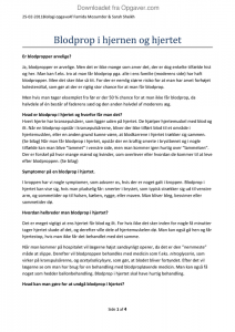 Blodprop i hjerte og hjerne - Biologi - Opgaver.com