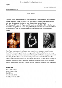 Tupac - Engelsk - Opgaver.com