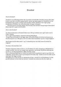 brunkul - Historie - Opgaver.com