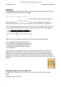 emneopgave det gyldne snit - Matematik - Opgaver.com
