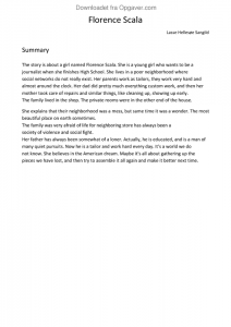 Florence Scala - Summary - Engelsk - Opgaver.com