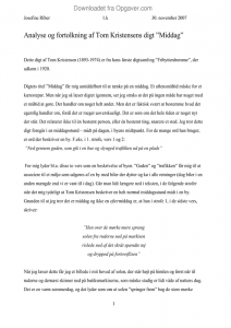 Middag af Tom Kristensen - Dansk - Opgaver.com