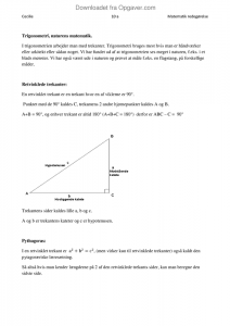 Trigonometri - Matematik - Opgaver.com