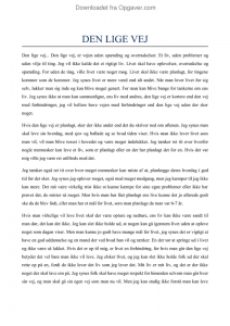 DEN LIGE VEJ - Dansk - Opgaver.com