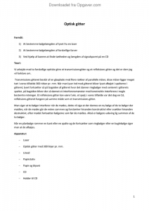 optisk gitter - Fysik - Opgaver.com