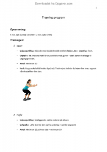 Trænings program - Idræt - Opgaver.com