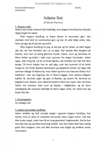 Adams fest - gennemgang - Dansk - Opgaver.com