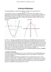 Andengradsligninger - Matematik - Opgaver.com