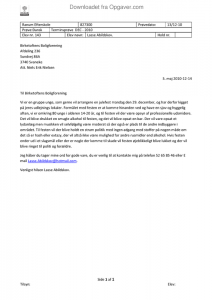 Eksempel på et brev. - Dansk - Opgaver.com