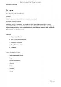 Synopse - Dansk - Opgaver.com