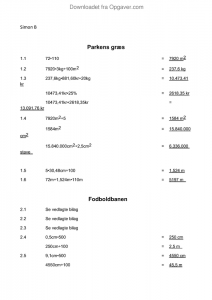 Matematik afl. om Parken - Matematik - Opgaver.com