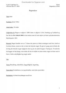 Analyse af Bogen Intet - Dansk - Opgaver.com