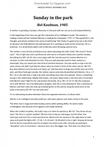 Sunday in the park by Bel Kaufman - Engelsk - Opgaver.com