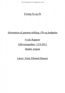 Absorption af gamma - Fysik - Opgaver.com