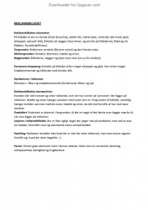 Reklame analyse - Dansk - Opgaver.com