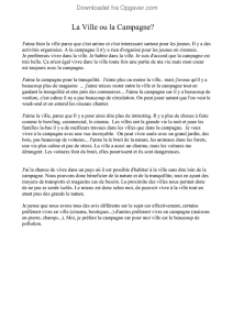 La ville ou La Campagne - Fransk - Opgaver.com