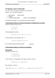 To ligninger med to ubekendte. - Matematik - Opgaver.com