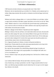 Cult Shaker reklame analyse - Dansk - Opgaver.com