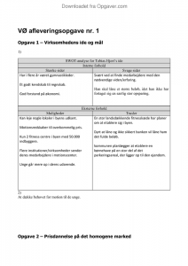 Afleverings Opgave 1 i VØ - Virksomhedsinf. - Opgaver.com