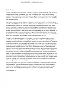 Essay- ondskab - Dansk - Opgaver.com