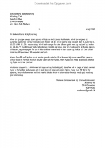 Det formelle brev - Dansk - Opgaver.com