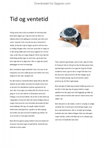 Tid og ventetid - Dansk - Opgaver.com