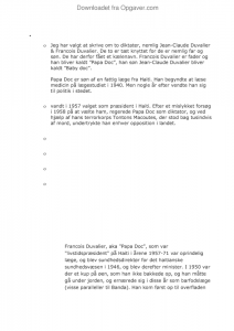 Papa doc og Baby doc - Historie - Opgaver.com