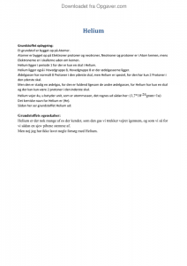 Helium - Fysik/Kemi - Opgaver.com