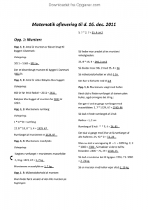 Matematik afl. mursten - Matematik - Opgaver.com