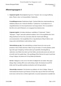 Cult - Afsætning - Opgaver.com