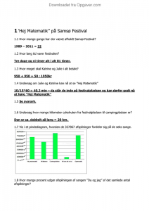 Hej Matematik på Samsø festival - Matematik - Opgaver.com