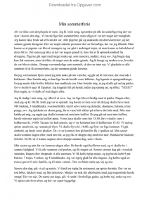 Min sommerferie - Dansk - Opgaver.com