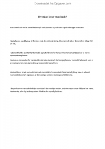 Hash :) - Biologi - Opgaver.com