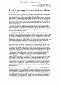 En god gerning - Dansk - Opgaver.com