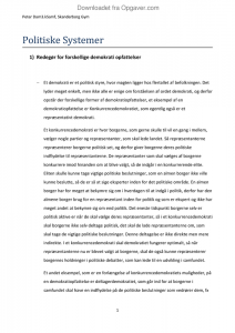 Politiske systemer - Samfundsfag - Opgaver.com