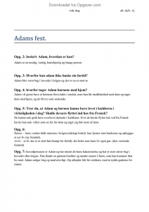 Adams fest - Dansk - Opgaver.com