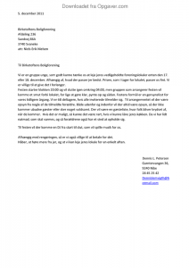 Det formelle brev - Et lokale - Dansk - Opgaver.com