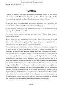 Almisse indenfor Islam - Religion - Opgaver.com