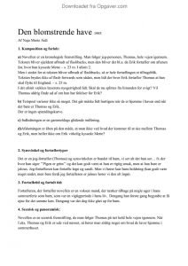 Den blomstrende have af Naja Marie Aidt - Dansk - Opgaver.com