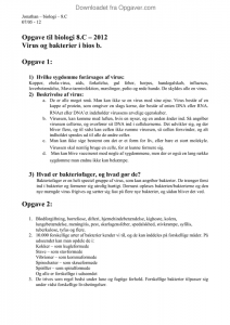 Virus og bakterier - Biologi - Opgaver.com