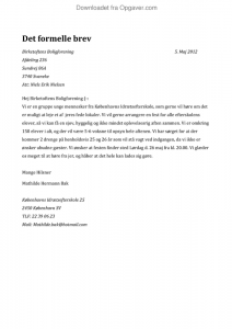 Det formelle brev - Dansk - Opgaver.com