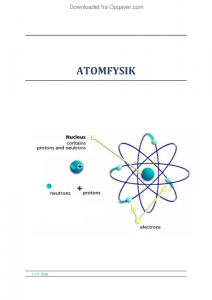 Atomfysik - Fysik/Kemi - Opgaver.com