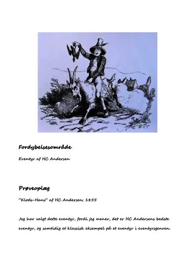 synopsis klodshans - Dansk - Opgaver.com