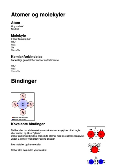 Fysik atomer og molekyler - Fysik/Kemi - Opgaver.com
