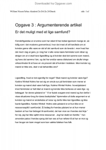 Argumenterende artikel - Dansk - Opgaver.com