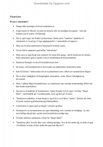 Opgave/Noter om satanismen - Religion - Opgaver.com