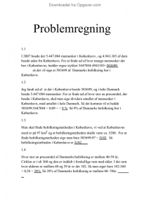 Problemregning - Matematik - Opgaver.com