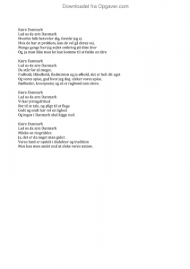 Kære Danmark - Digt om det moderne Danmark - Dansk - Opgaver.com