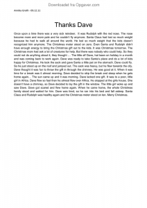 Thanks Dave. - Engelsk - Opgaver.com