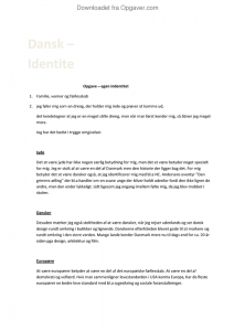 Dansk,Identitet, Identifikation - Dansk - Opgaver.com